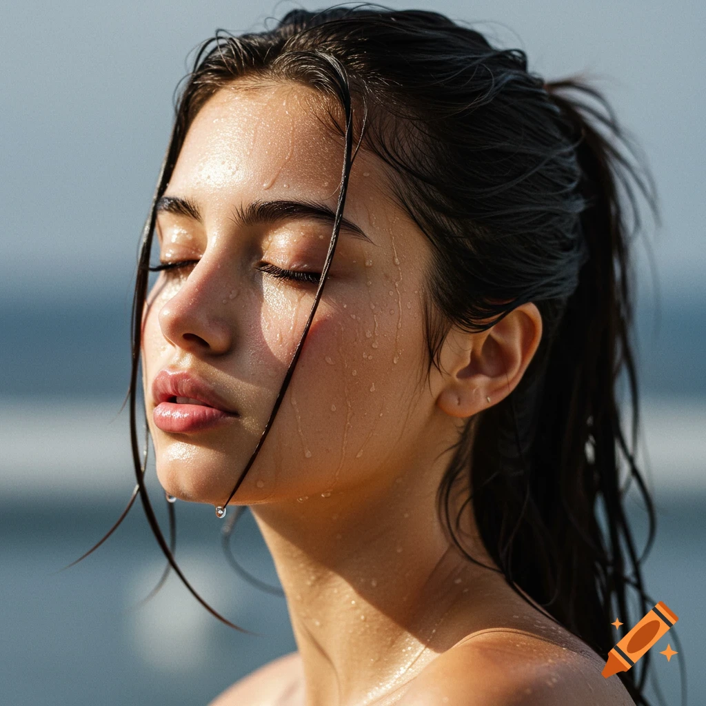 Greta Thunberg at the beach on Craiyon