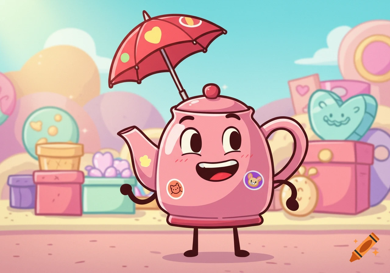 Cartoon characters of consumer products like soda cans, shopping bags ...