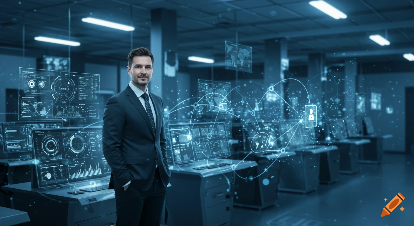 An expert engineer in a lab coat examines advanced superconducting ...