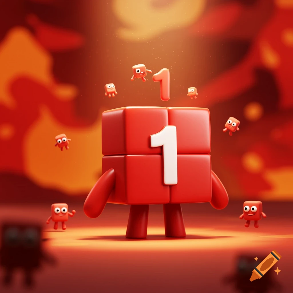 A friendly green cartoon number '2' character made of blocks, wearing ...