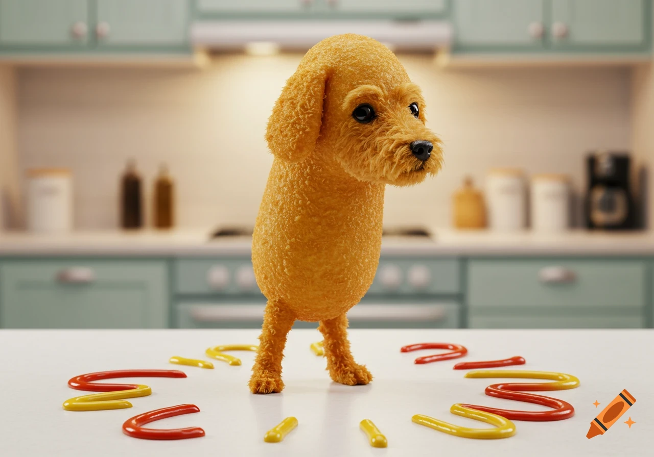 A whimsical, glossy ceramic figure of a cartoon Jack Russell Terrier ...