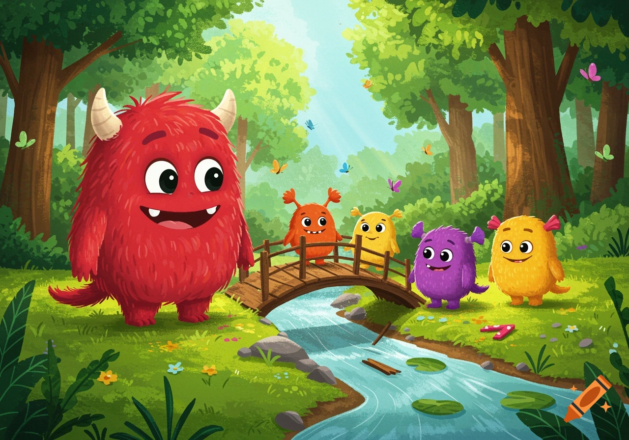 A colorful, cartoony map-like illustration showing a winding path with ...