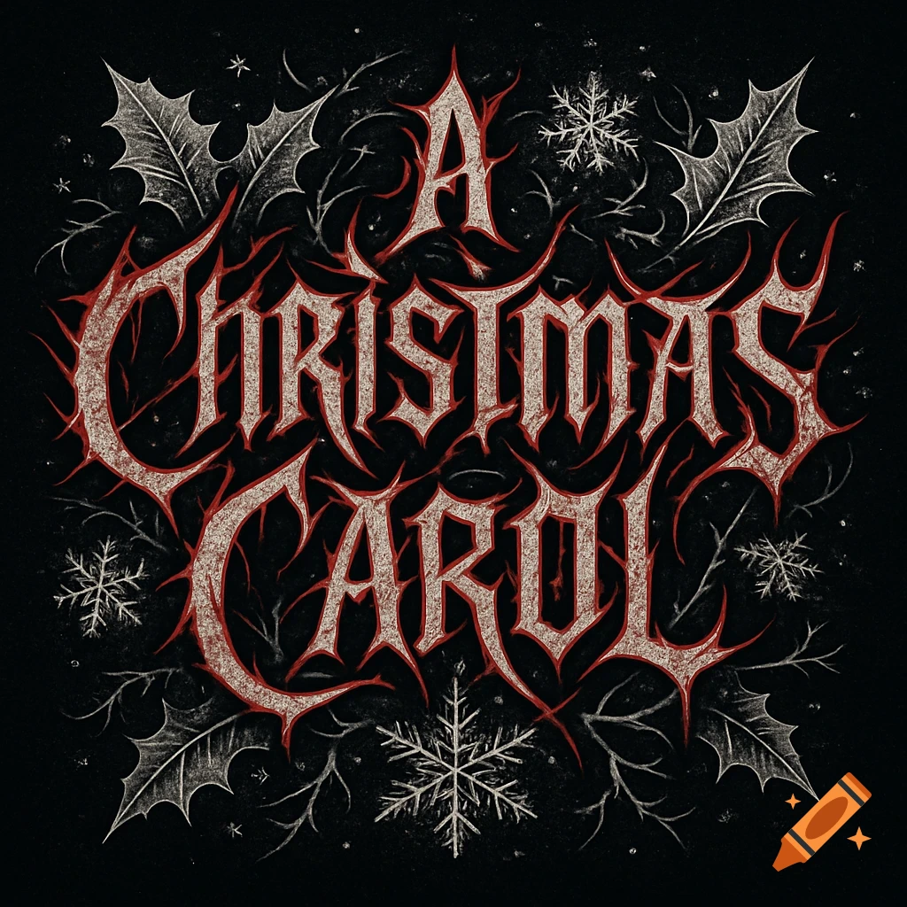 Bold logo for 'Christmas Chaos' with icy red and green text, a silver ...