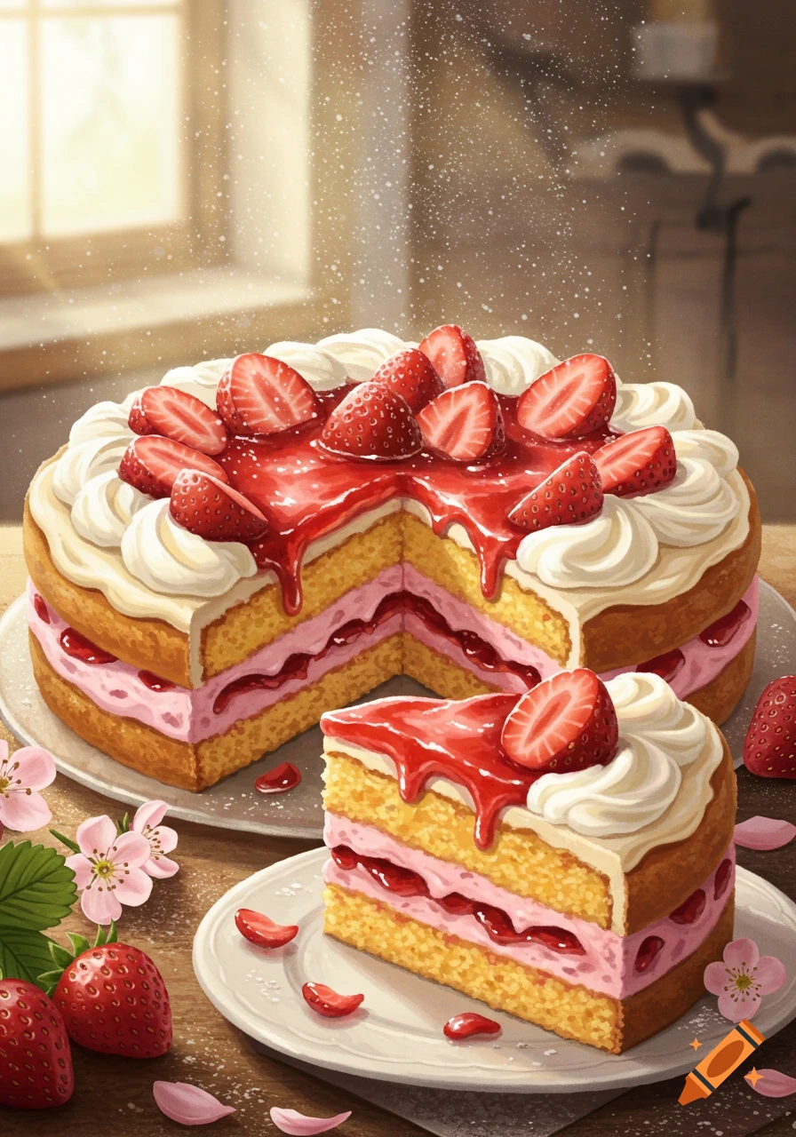 A colorful illustration poster for a school cake sale, with various ...