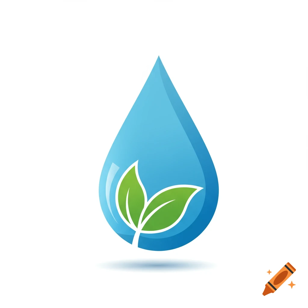 A circular logo featuring a blue water drop, a green stylized human ...