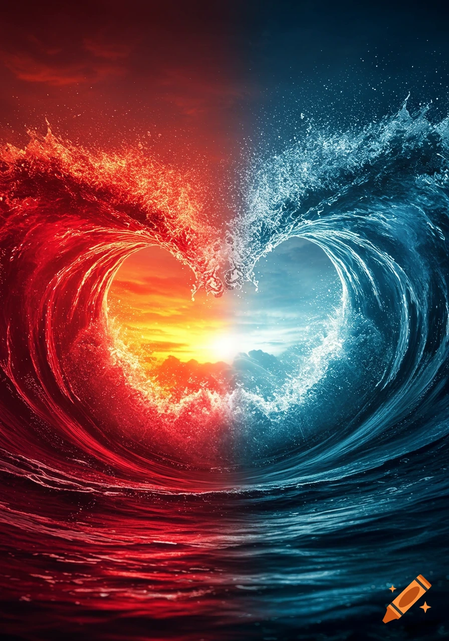 Person surfing a big wave in vibrant colorful waters on Craiyon