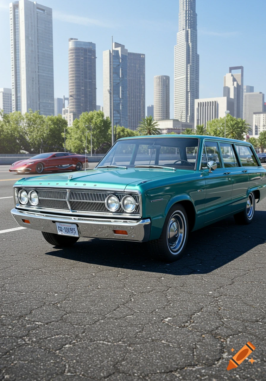 A photorealistic image of a rusty blue 1977 Lincoln Continental Mark V ...