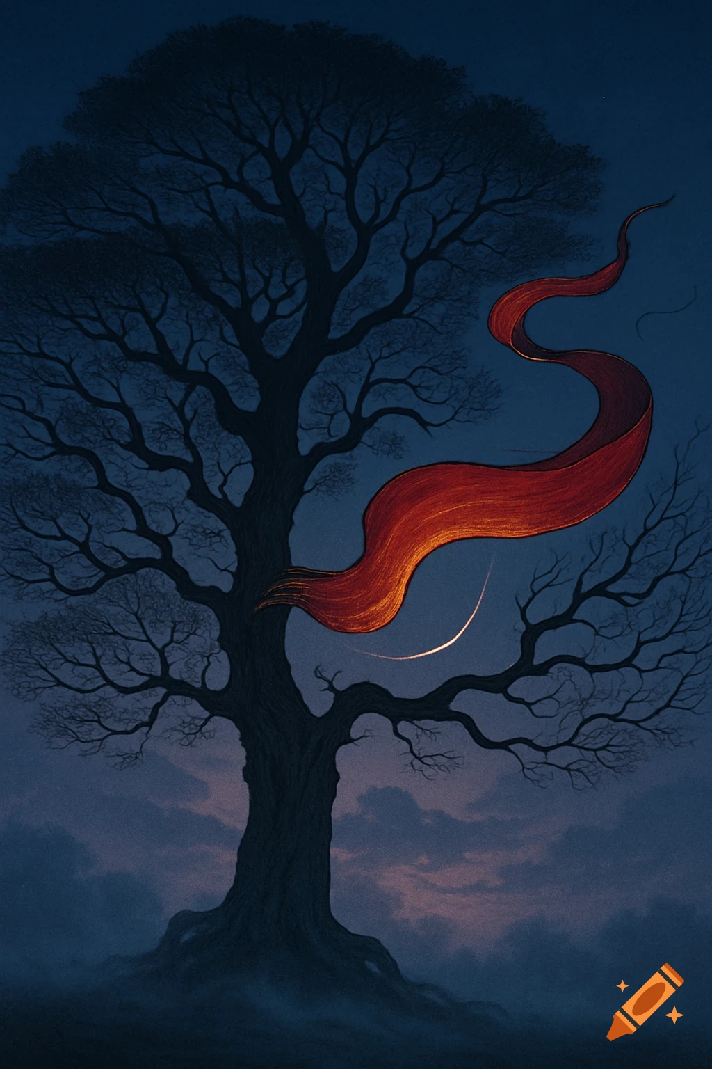 A vibrant vineyard with deep red leaves and large clusters of maroon ...