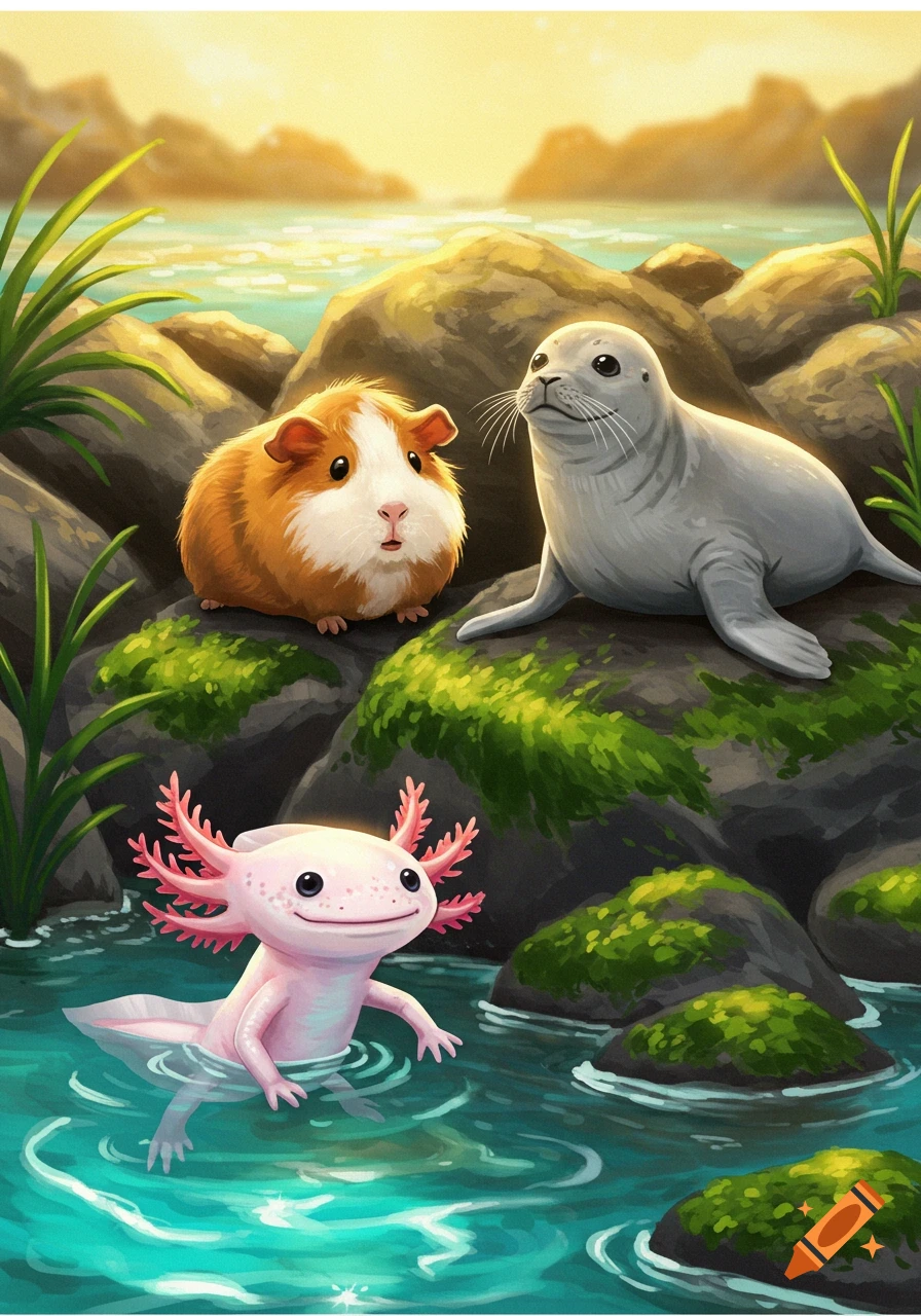 Axolotl+color+combo created on Craiyon