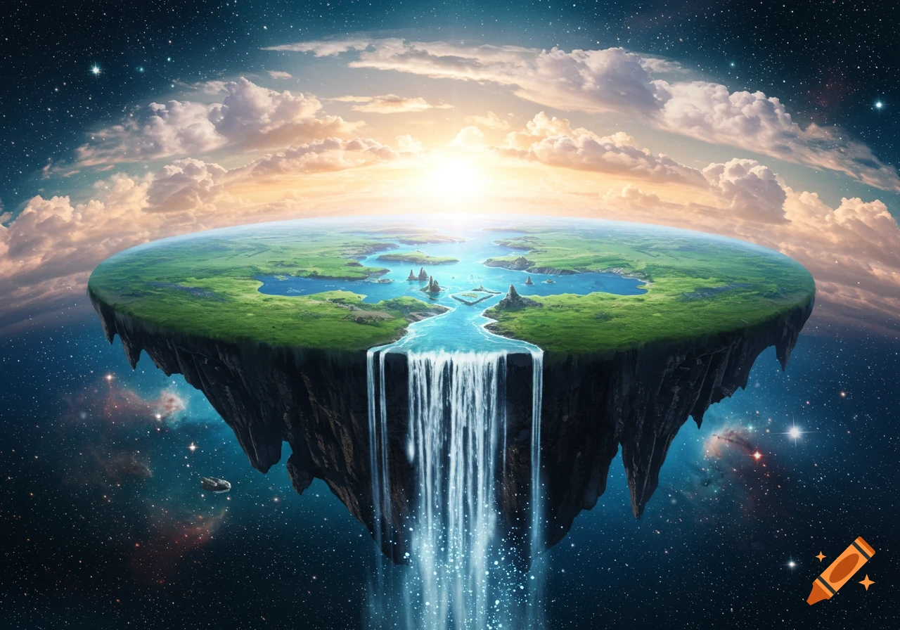 The sun god Helios drives a four-horse chariot above a split Earth ...