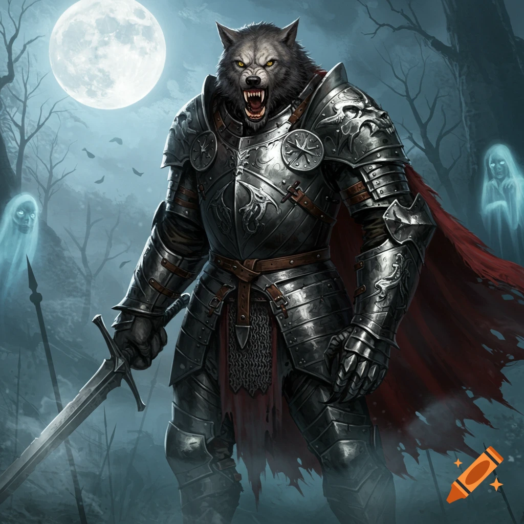 A realistic gray rat-like warrior in orange armor holds an old rifle in ...