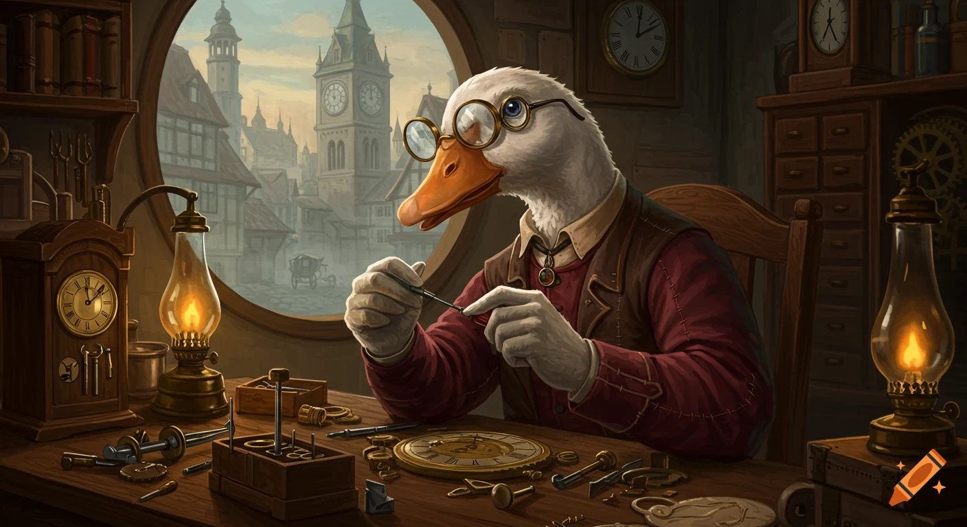 A portly, bearded man in traditional blue and red attire sits in a ...