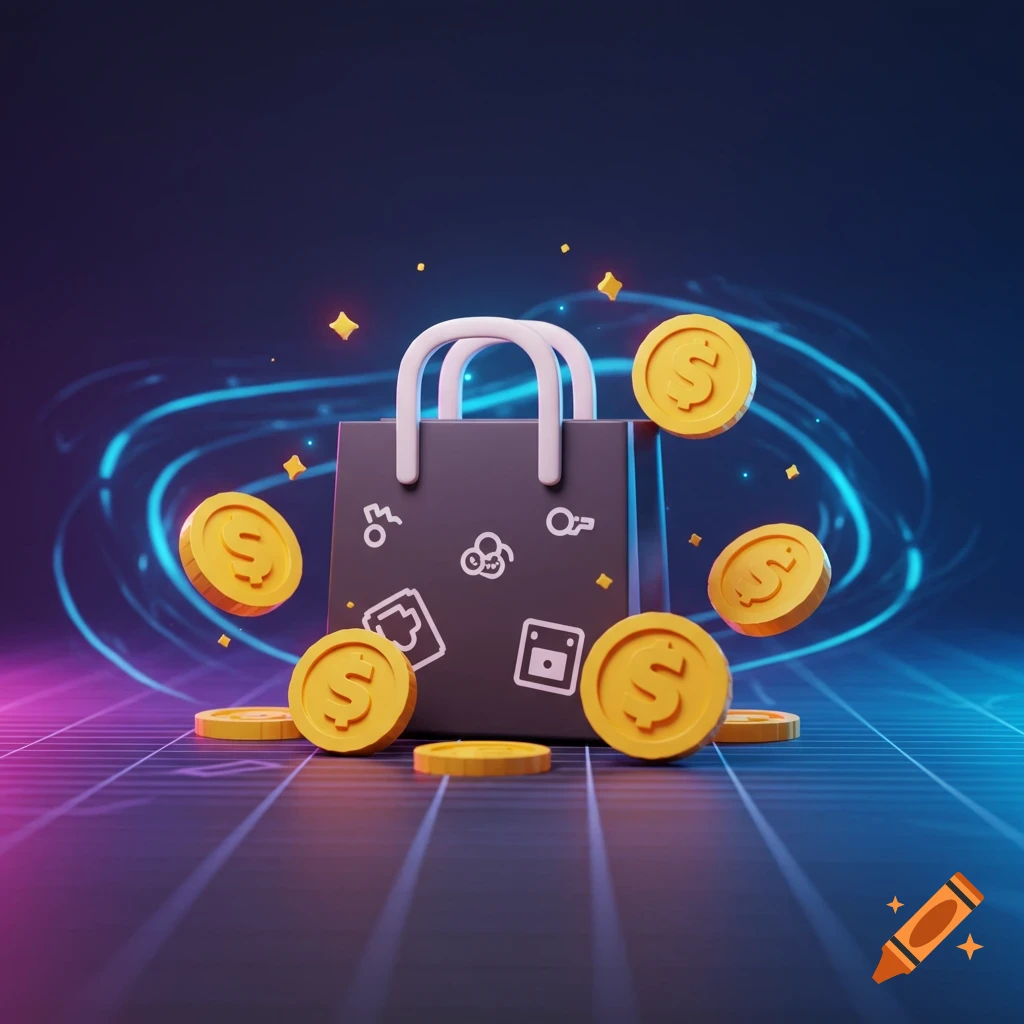 Neon illustration of a smartphone displaying an empty digital wallet ...