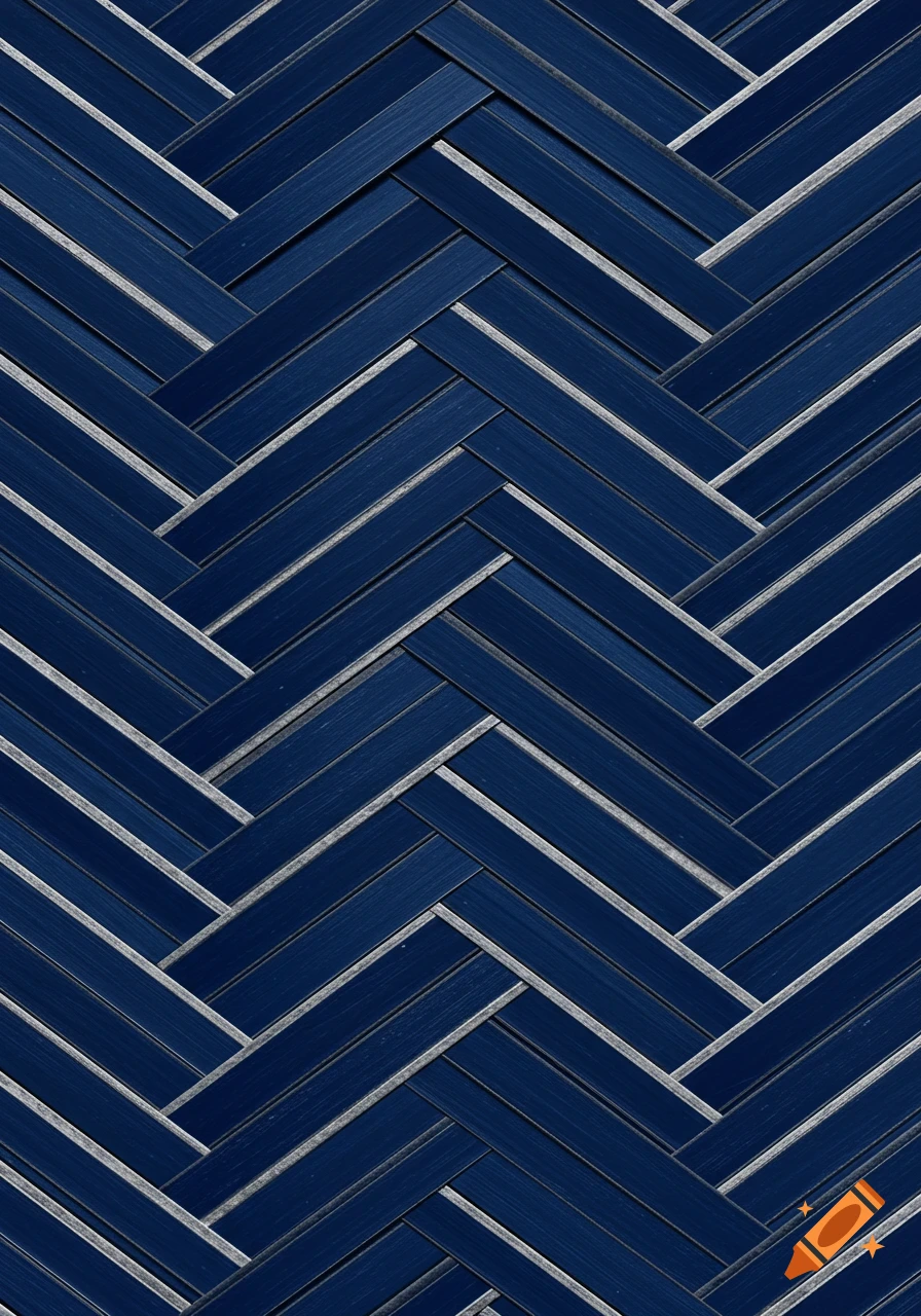 Close-up of a metallic blue and silver herringbone pattern. on Craiyon