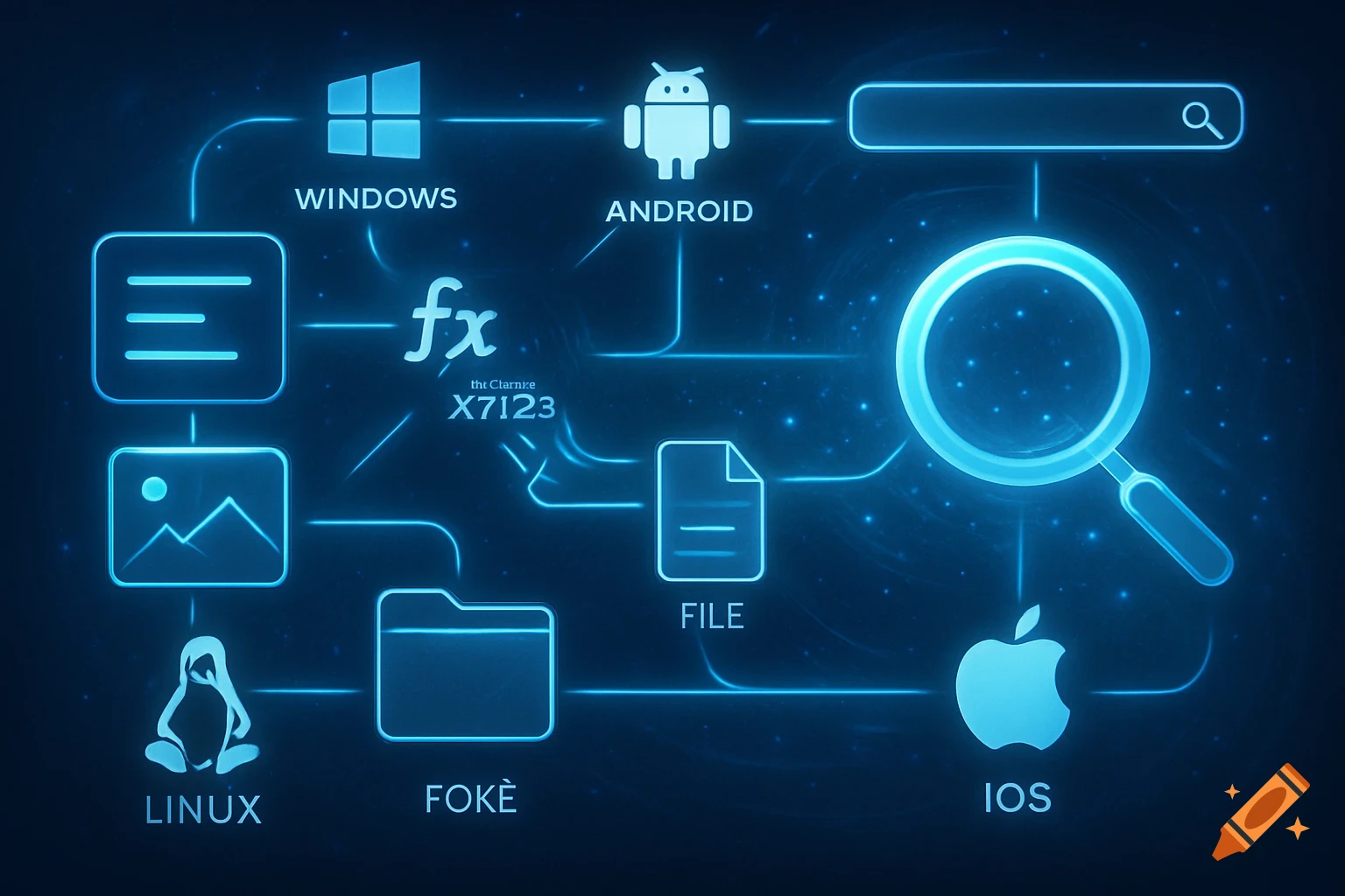 White C# logo centered against a dark blue starry night sky with ...