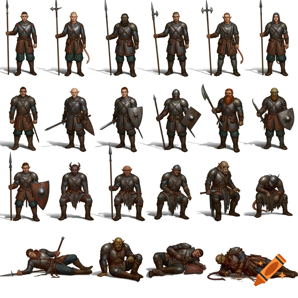 Character Sprites created on Craiyon