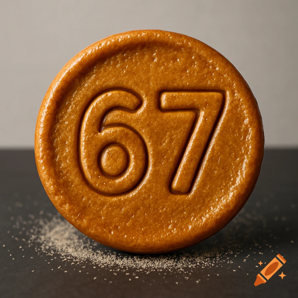 A close-up shot of a round, amber-colored Dalgona candy with the ...