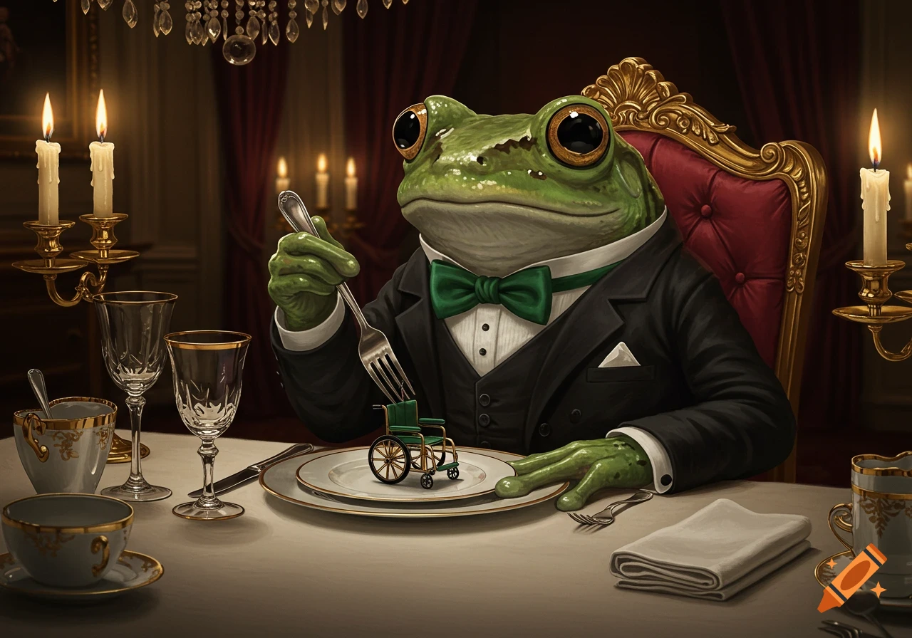 A Grinch-like character wearing sunglasses and gold chains sits at a ...