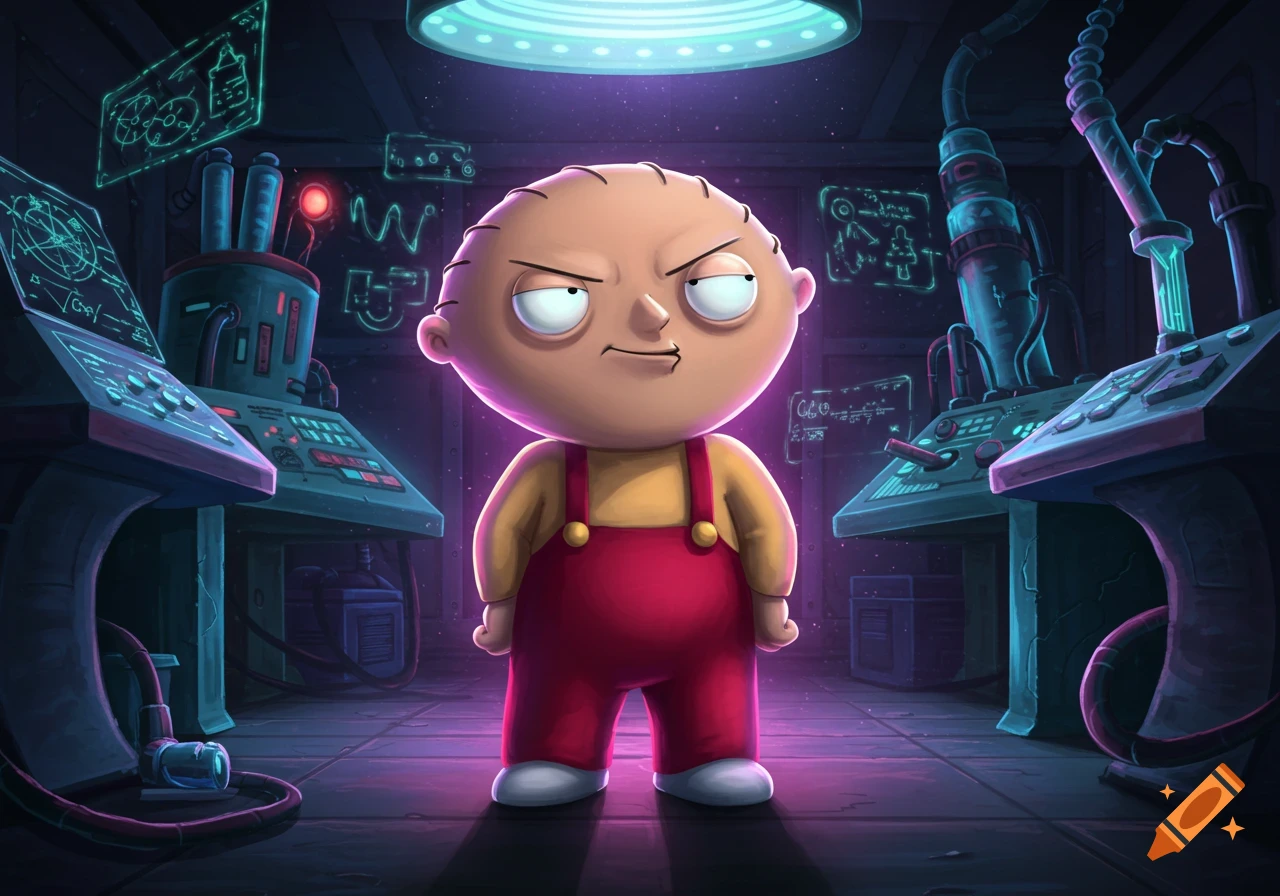 Peter Griffin and Frank West kiss on a glowing billboard above a vast ...