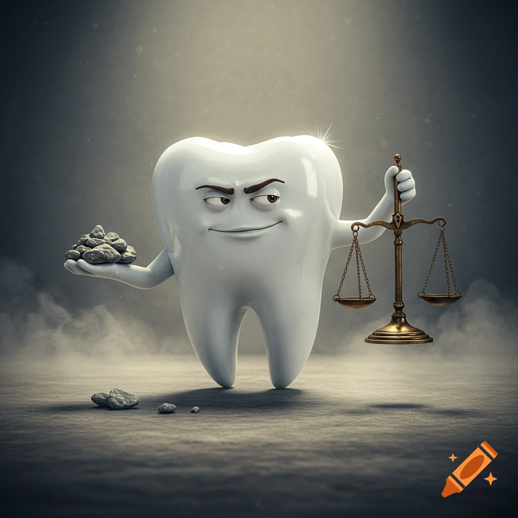 A gleaming white tooth with a clear toothbrush, surrounded by splashing ...