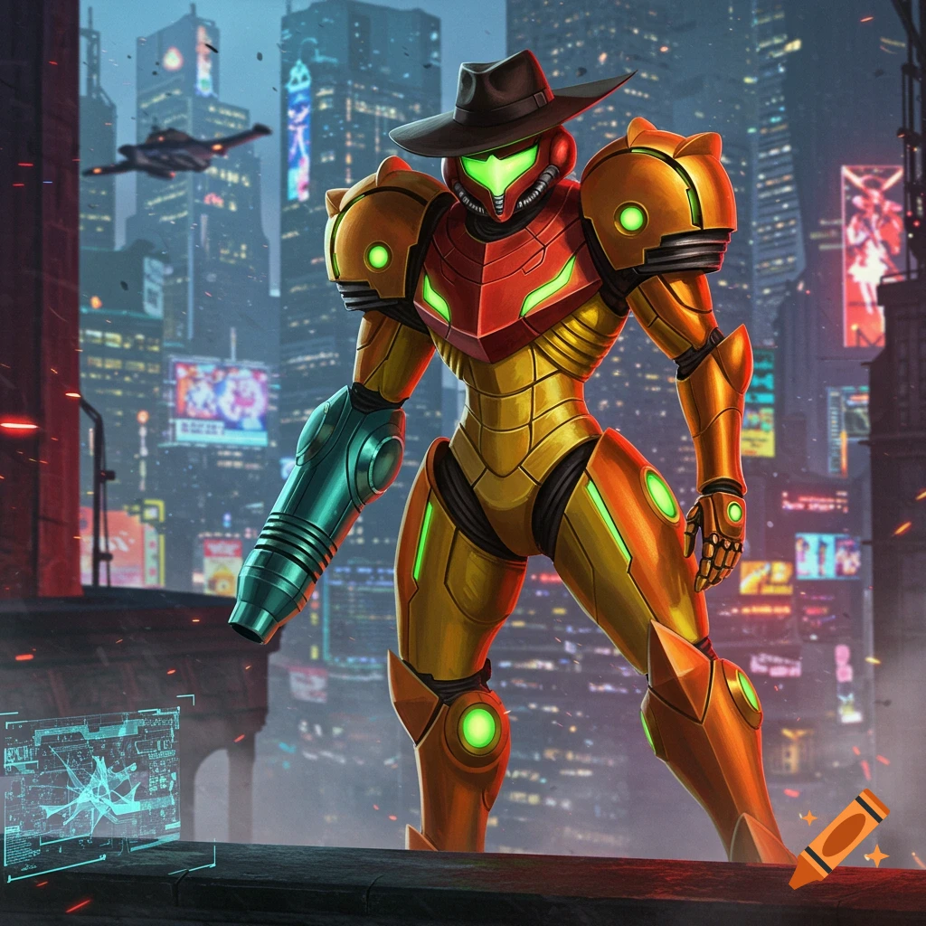 Image of menacing megaman villain with black and silver armor on Craiyon