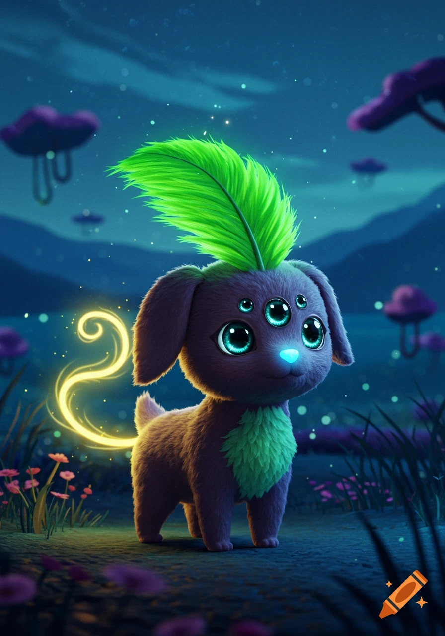 A vibrant alebrije with a pink rabbit head, blue bat wings, and a ...