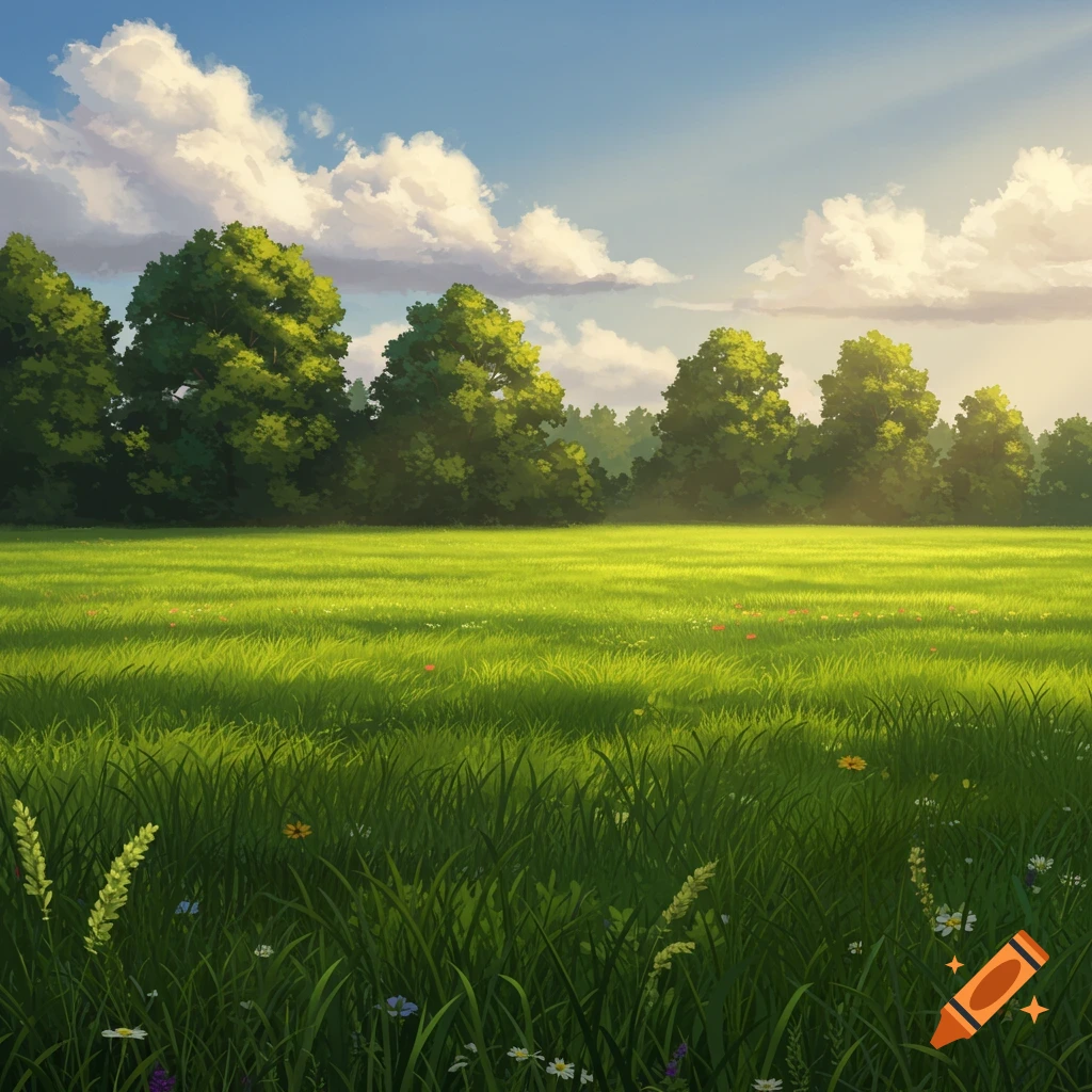 Anime-style bunch of grass on transparent background with varied color ...