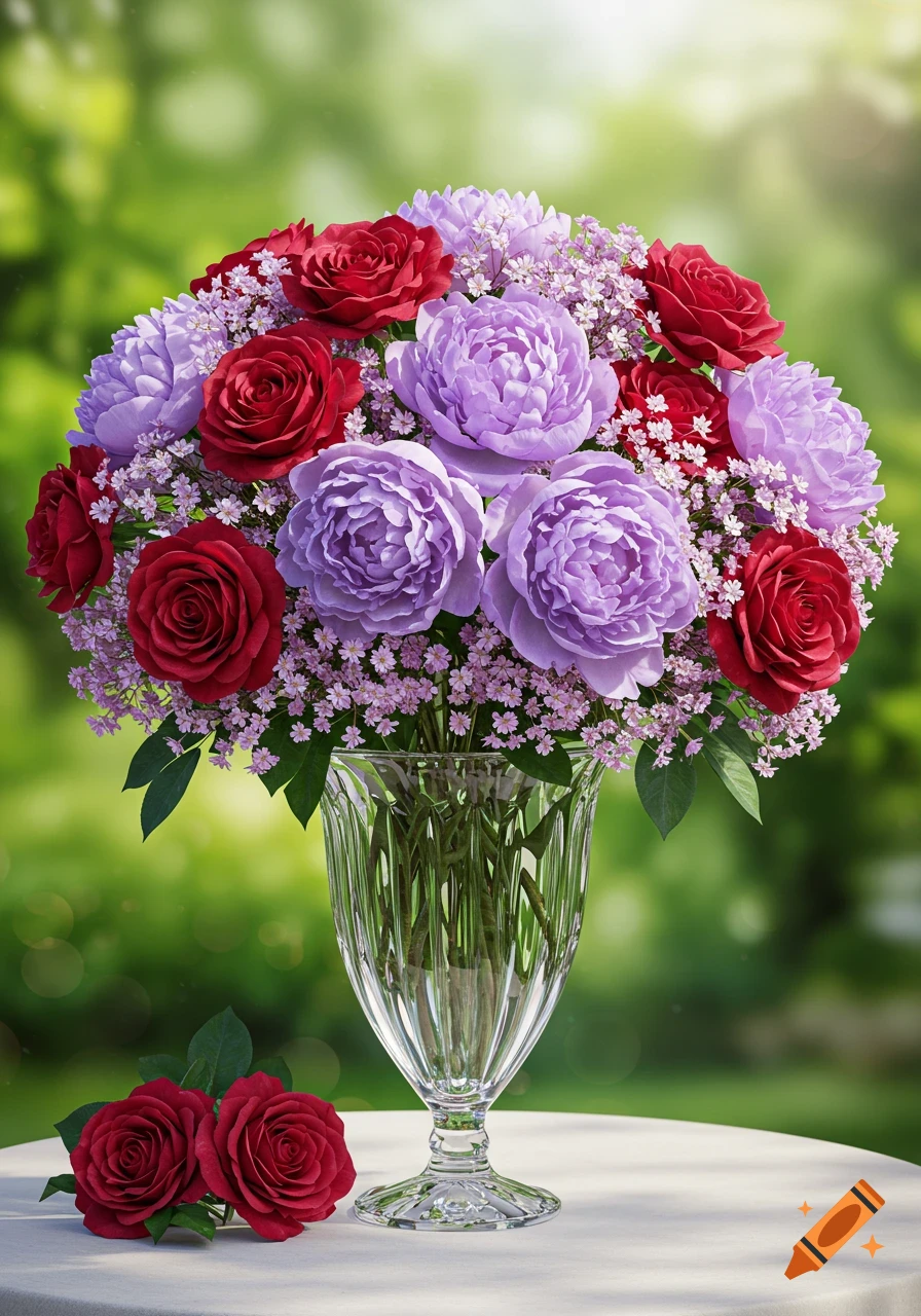 Vibrant red roses climbing over a grey metal garden arch, set against a ...