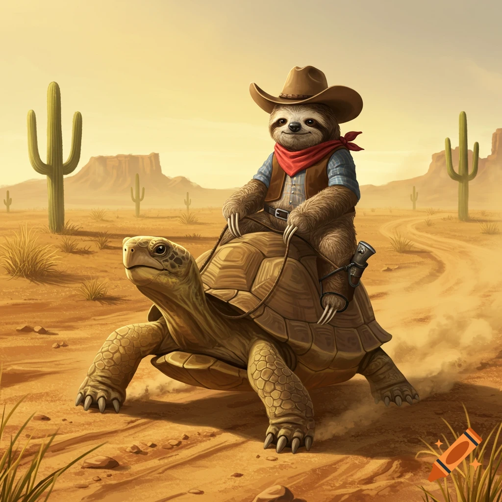 A stylized green chameleon, Rango, wearing a sombrero and western garb ...