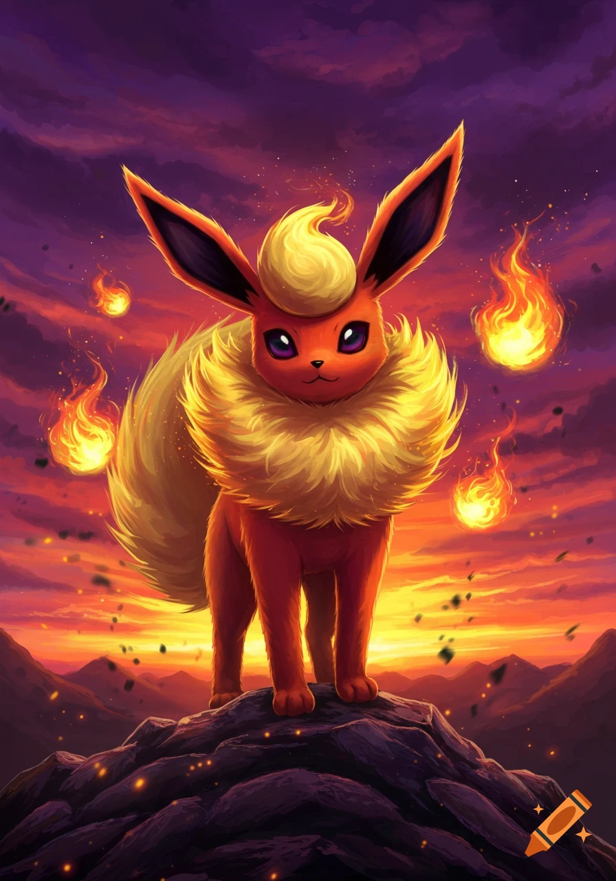 A large red and yellow dragon-like Pok essmon with a glowing chest ...