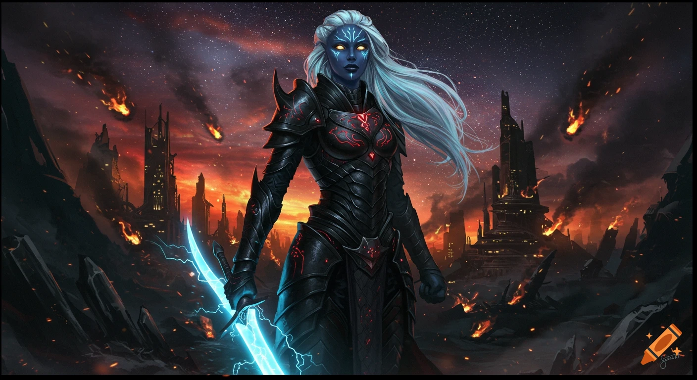 An anime-style character resembling Alucard in a long red coat stands ...