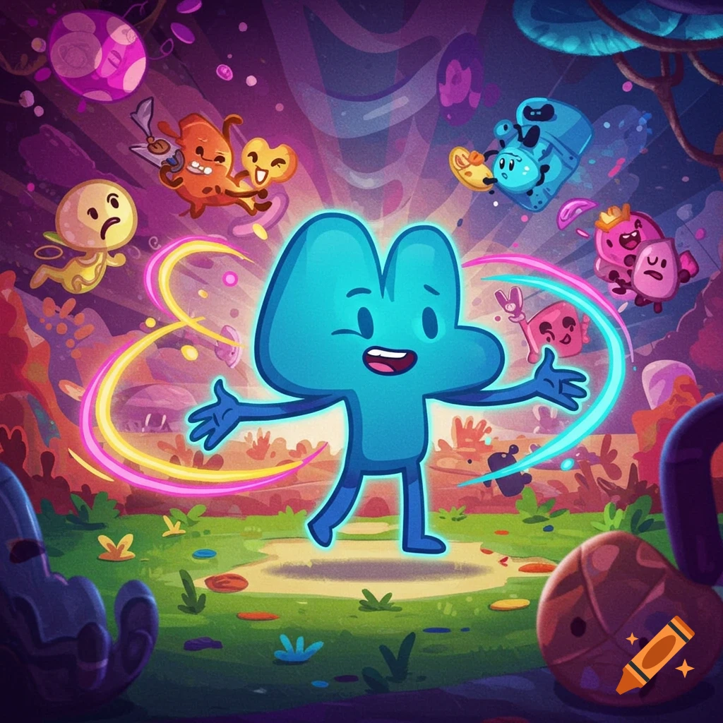 Vibrant cartoon countryball characters looking at a neon sign that ...