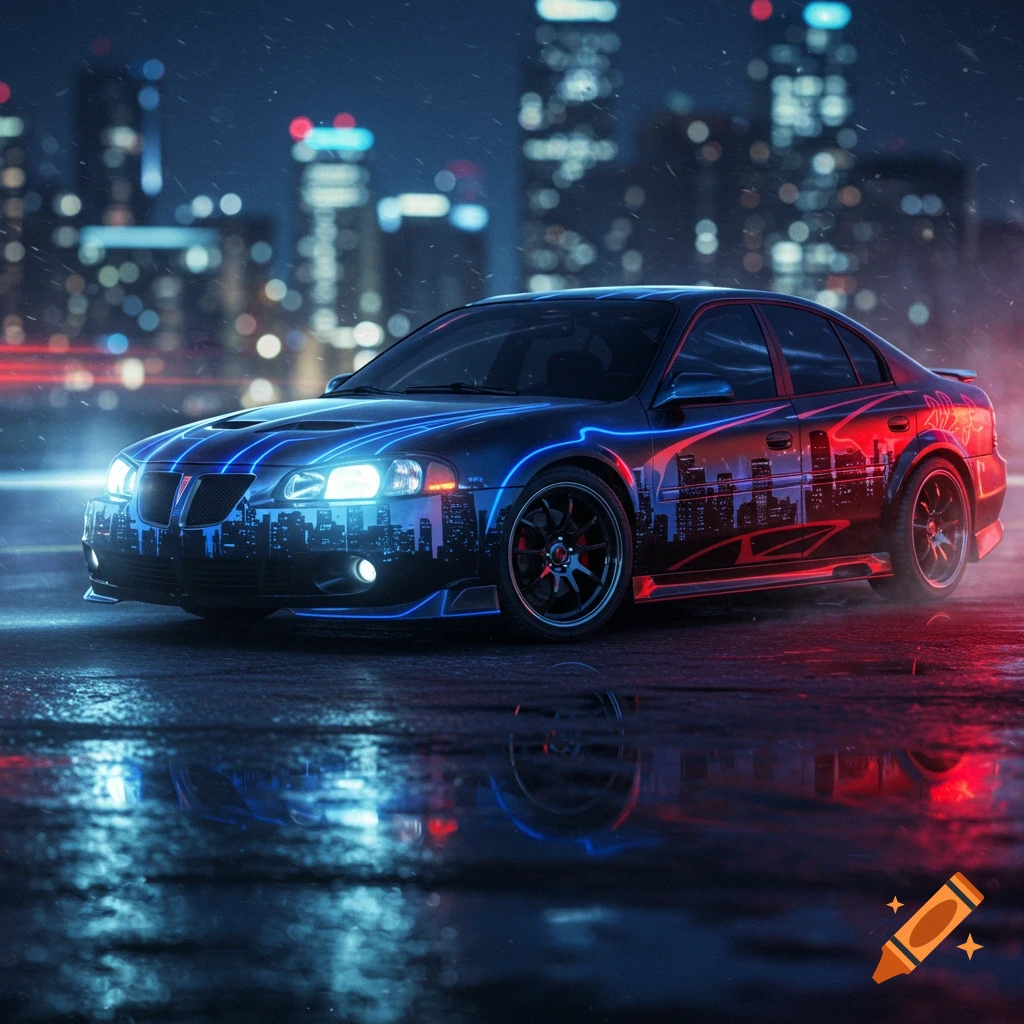 A minimalist car service logo featuring a white car silhouette with a ...