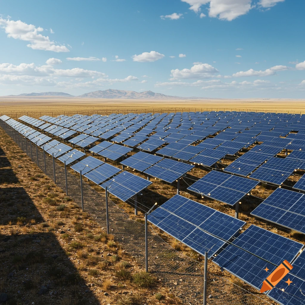 Photorealistic image of a metal sprinkler system watering a field on a ...
