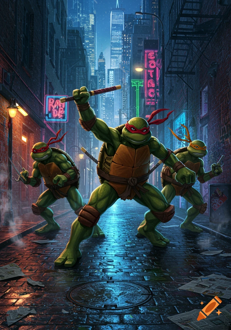 Ninja+turtle+cars created on Craiyon