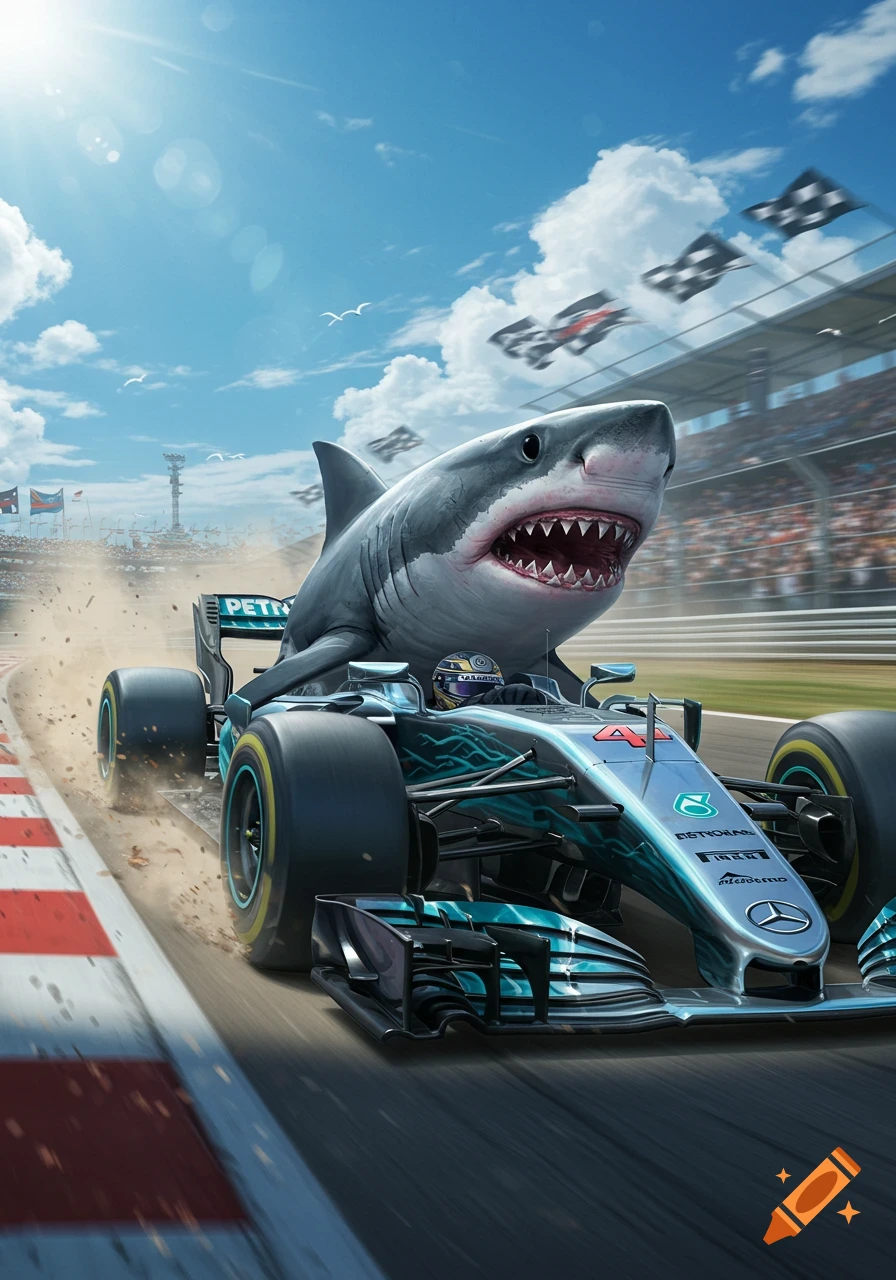 Mario races in a large silver rocket-powered kart, spewing flames from ...