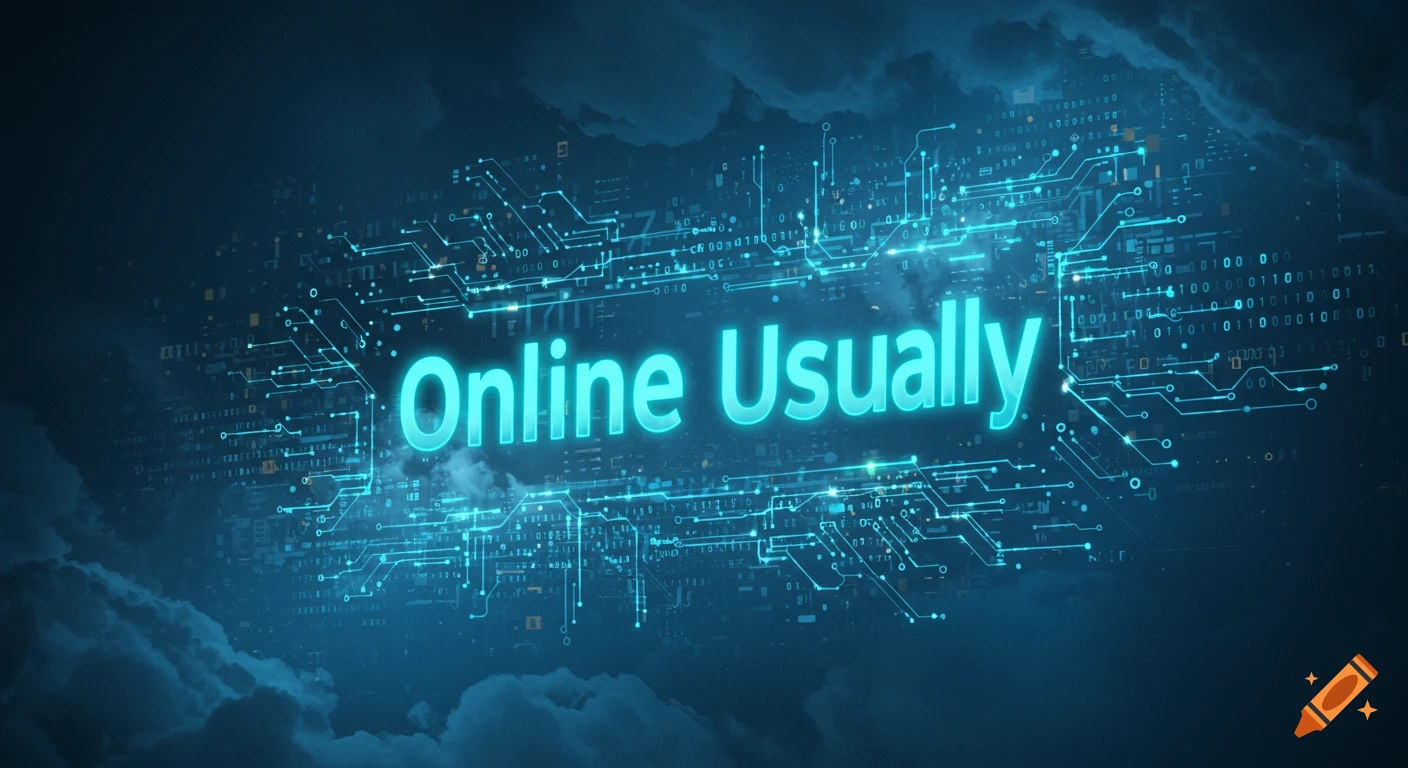 Blue glowing text says 'USE AI, JUST GIVE UP ALREADY' on a dark ...