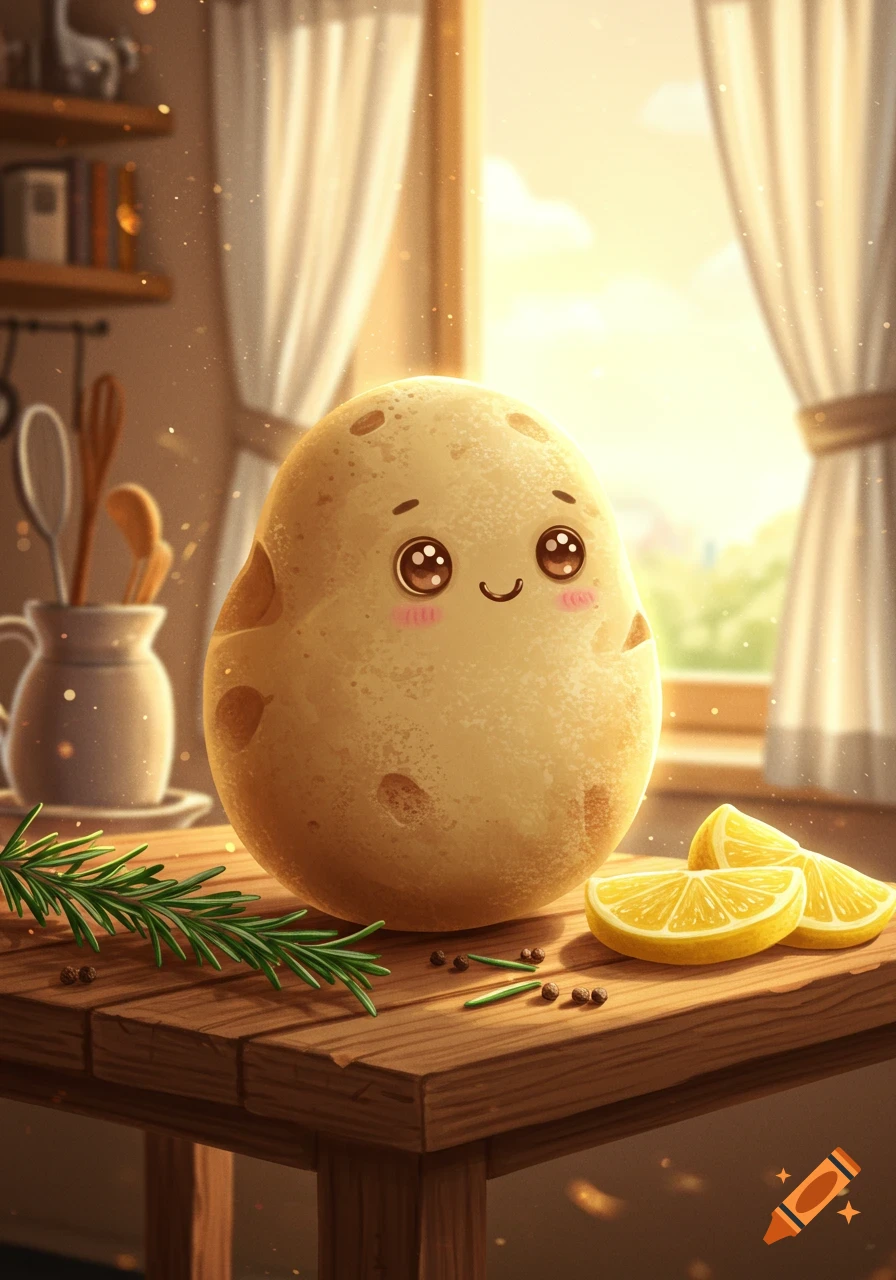 A clear bottle of yellow oil with a cute cartoon face and a mint-green ...