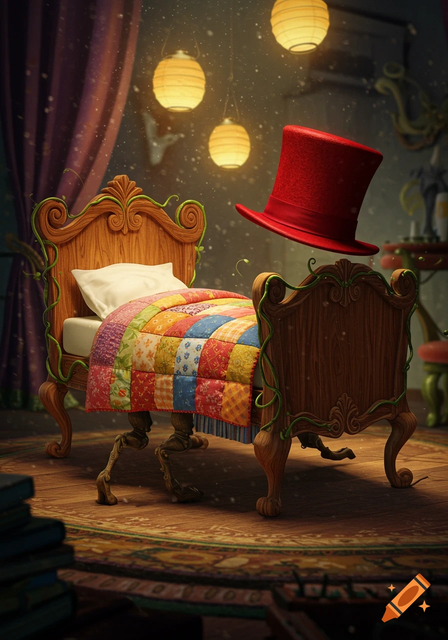 A tan fedora-style hat with a red ribbon and a cluster of red, blue ...