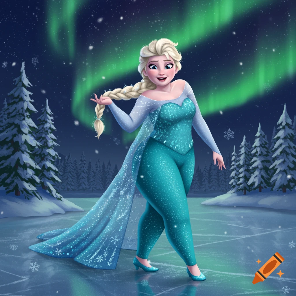 Elsa from Frozen flexes her muscular arms at a toga party with other ...