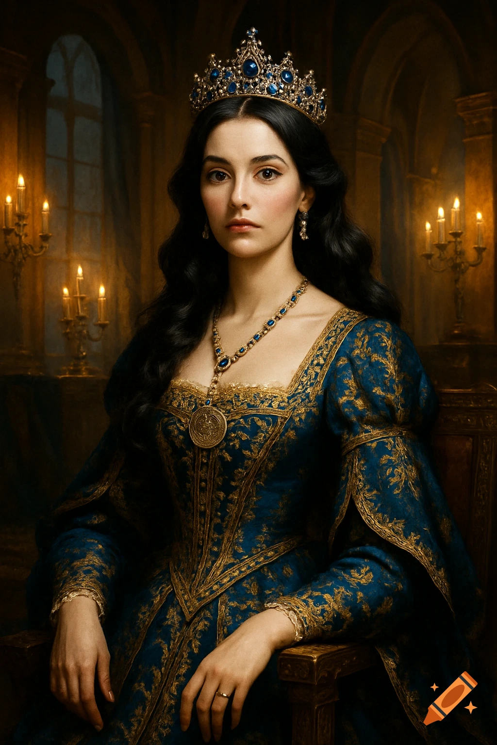 A blonde French princess in a pink lace dress and sparkling jewelry ...