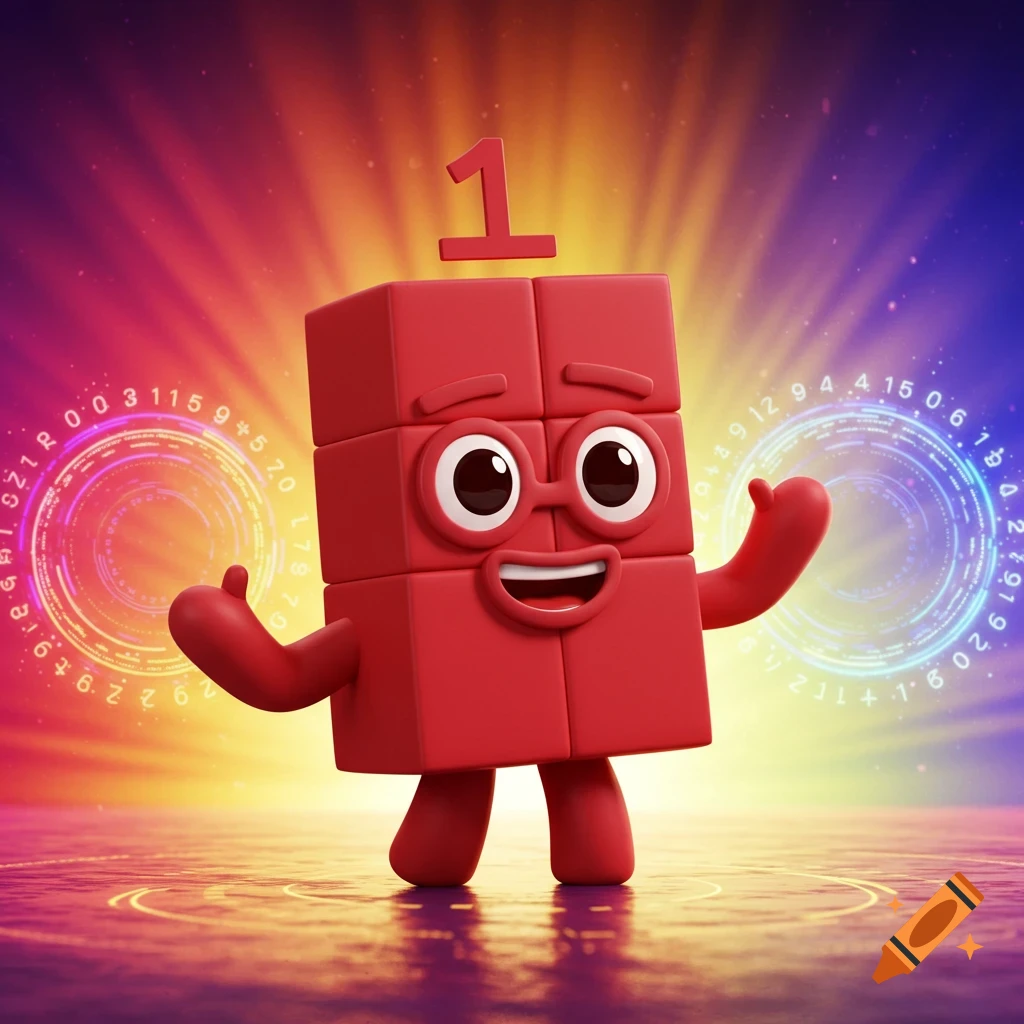 Four colorful, smiling Numberblocks characters with the text 'NUMBER ...