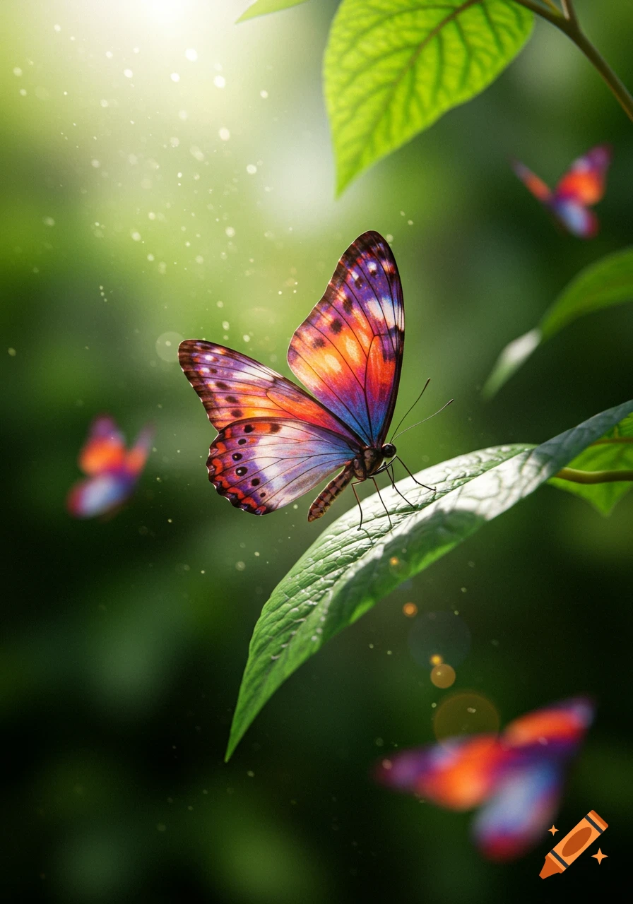 A vibrant blue and orange butterfly with 'Mum' written on its wings ...