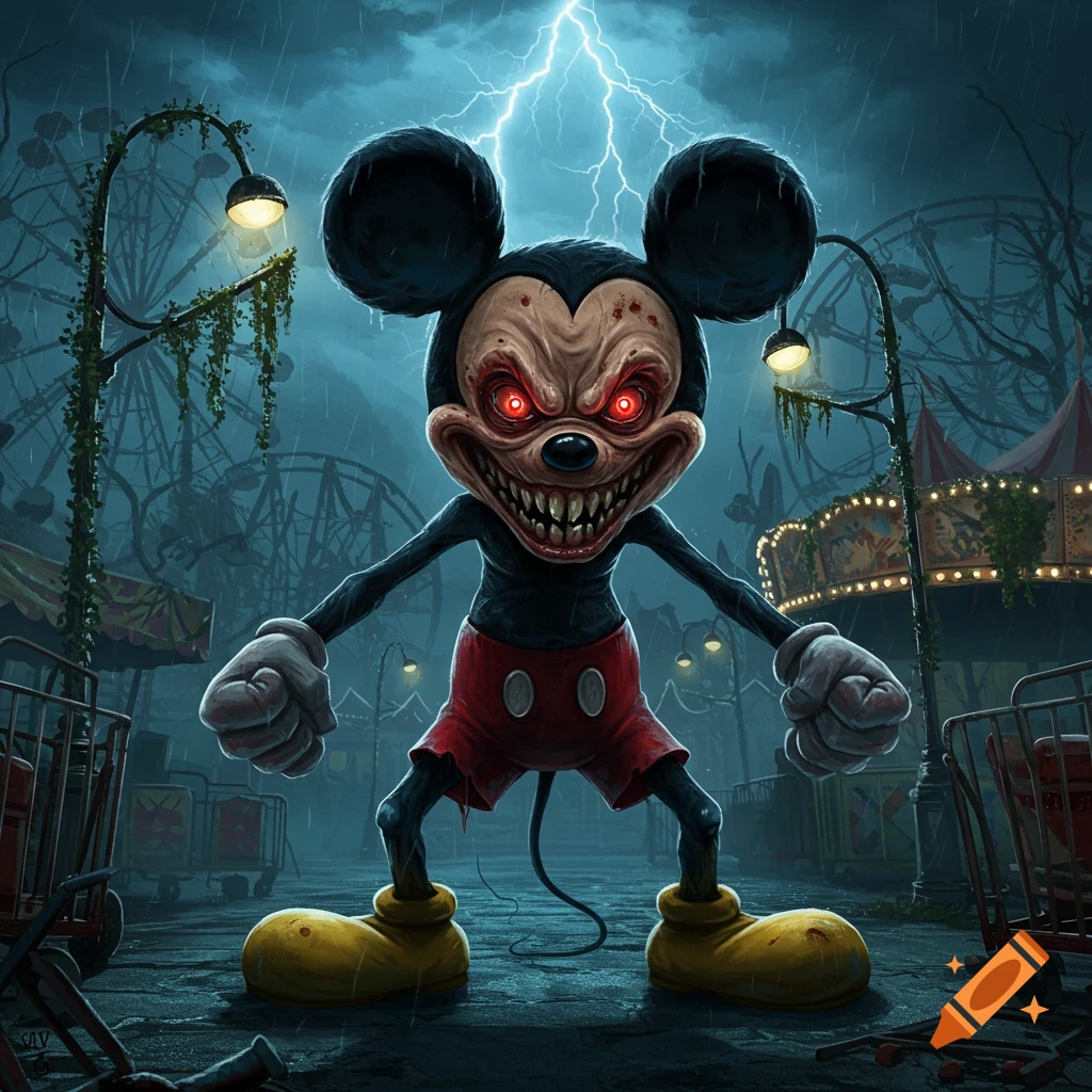 Scary Grinch peeking around a dark corner on Craiyon