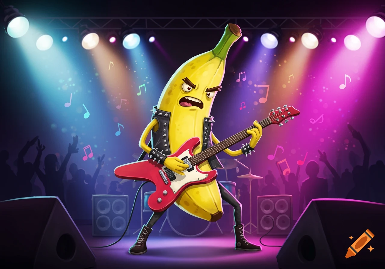 Guitar+cartoon created on Craiyon