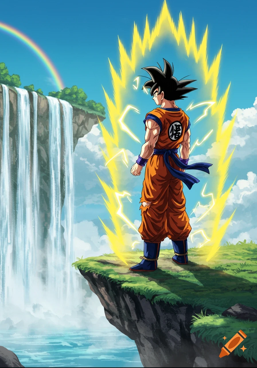 Goku and Gohan from Dragon Ball Z flying on the yellow Flying Nimbus ...