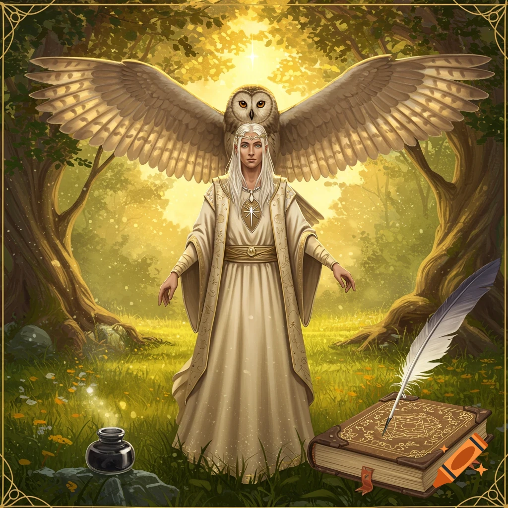 Illustration of a mystical Curandera Raven and an elegant Mother Goose ...