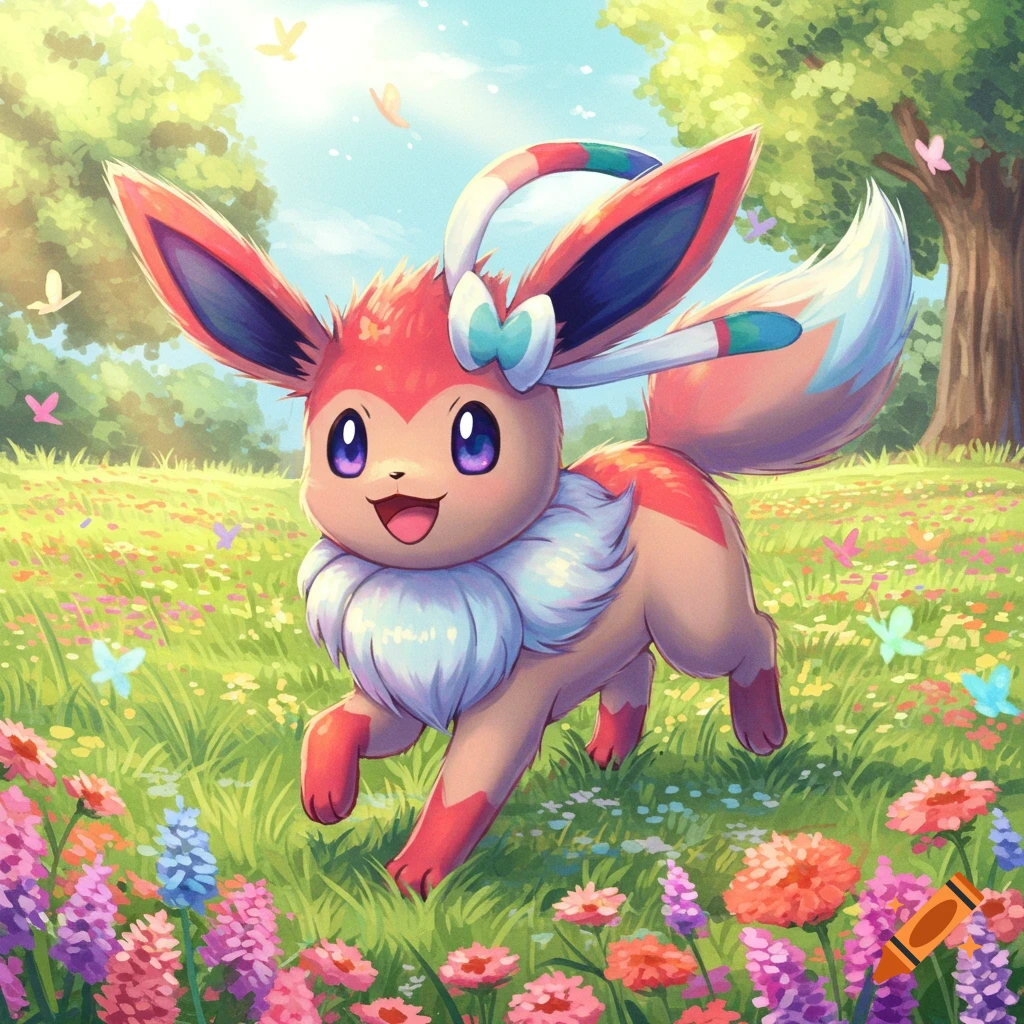 A cartoon Vaporeon, a light blue Pokémon with fins and a white frill ...