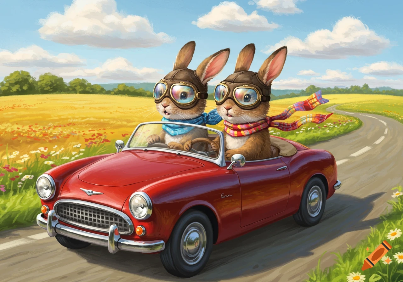 Bugs Bunny in a yellow T-shirt and BB cap, winking proudly in front of ...