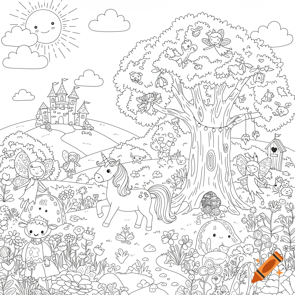 A blank white page with a decorative black and white border featuring ...